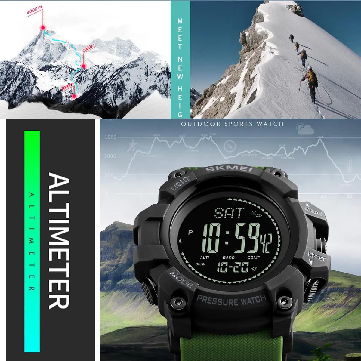 Waterproof Smart Watch Pedometer Thermometer Compass Outdoor ...