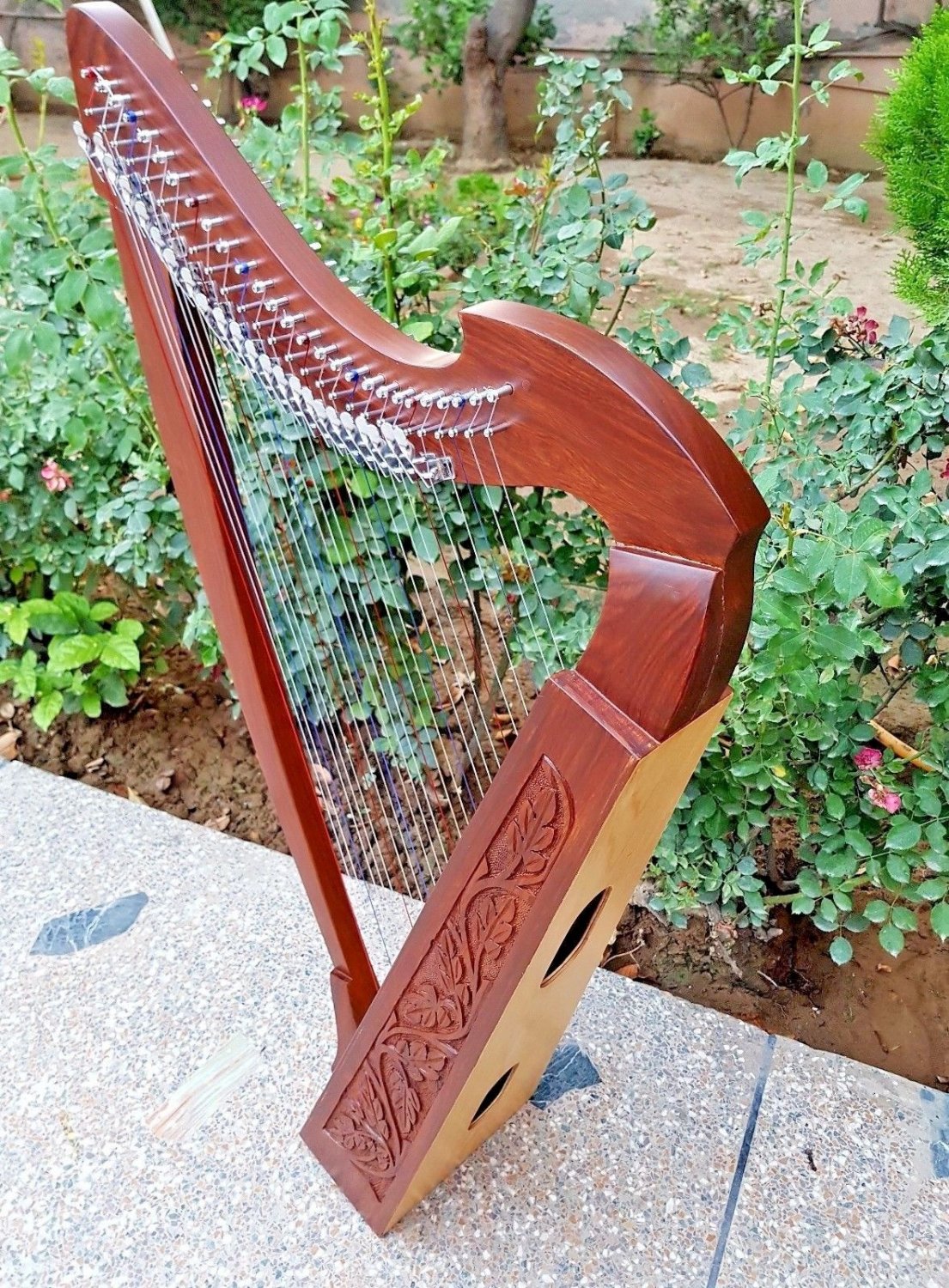 New 27 Strings Lever Harp Relaxing Harp With Carry Bag and Extra String Set