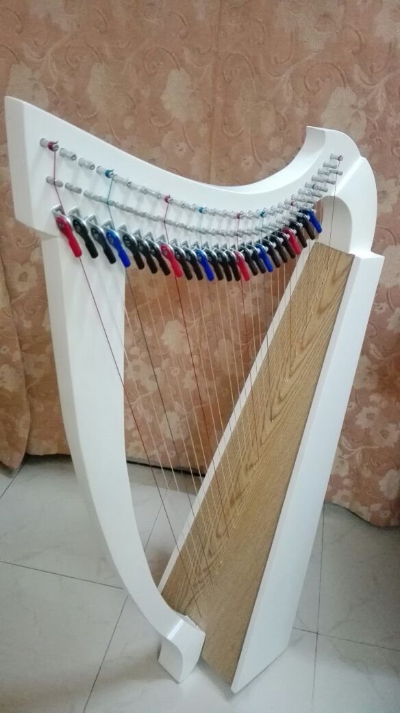 New 27 String Lever Harp Beginner Harp With Free Carry Bag, Tunning Key ...