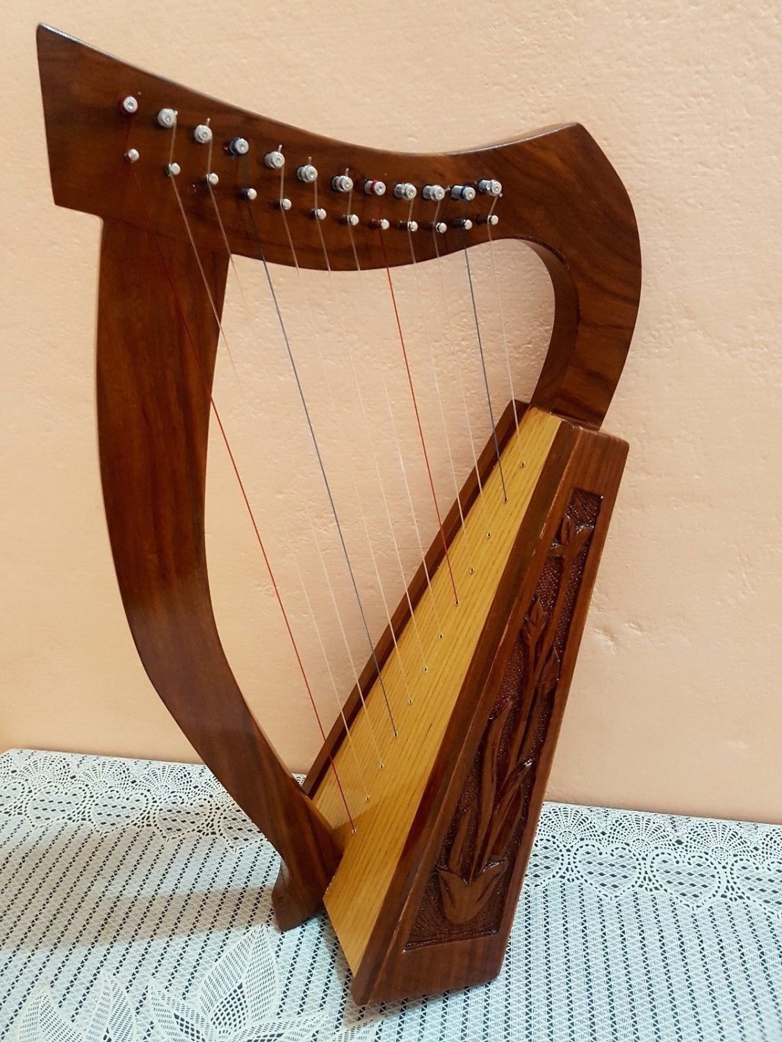 12 String Harp Baby Harp With Carry Bag, Key and Extra String Set