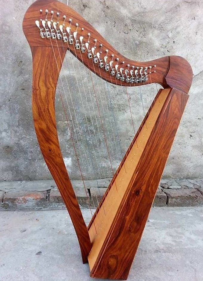 Natural 22 String Lever Harp With Harp Bag and Extra String Set
