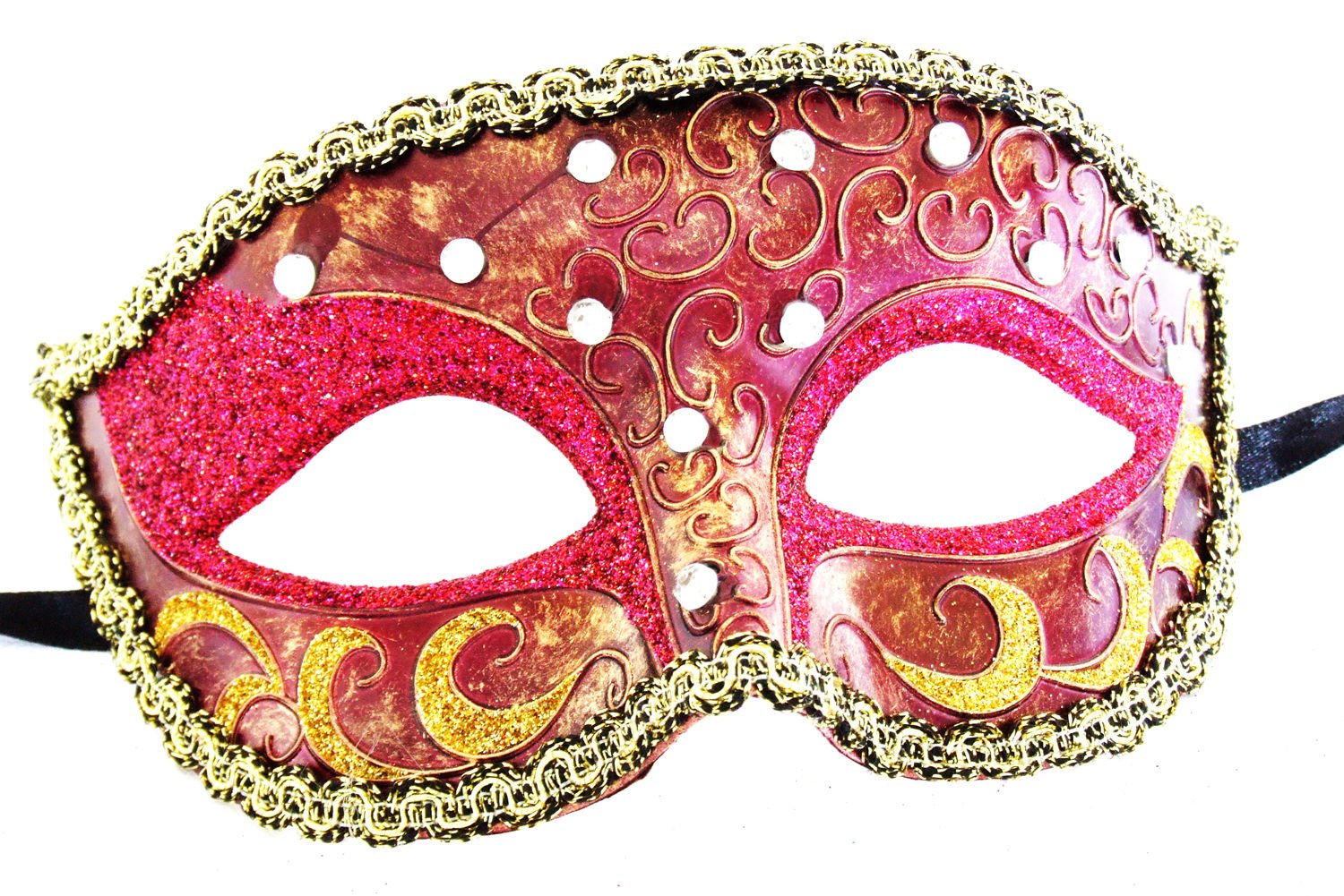 CRESCENT Mask VIOLET Halloween Venetian Mardi Gras Prom Party Masquerade FS