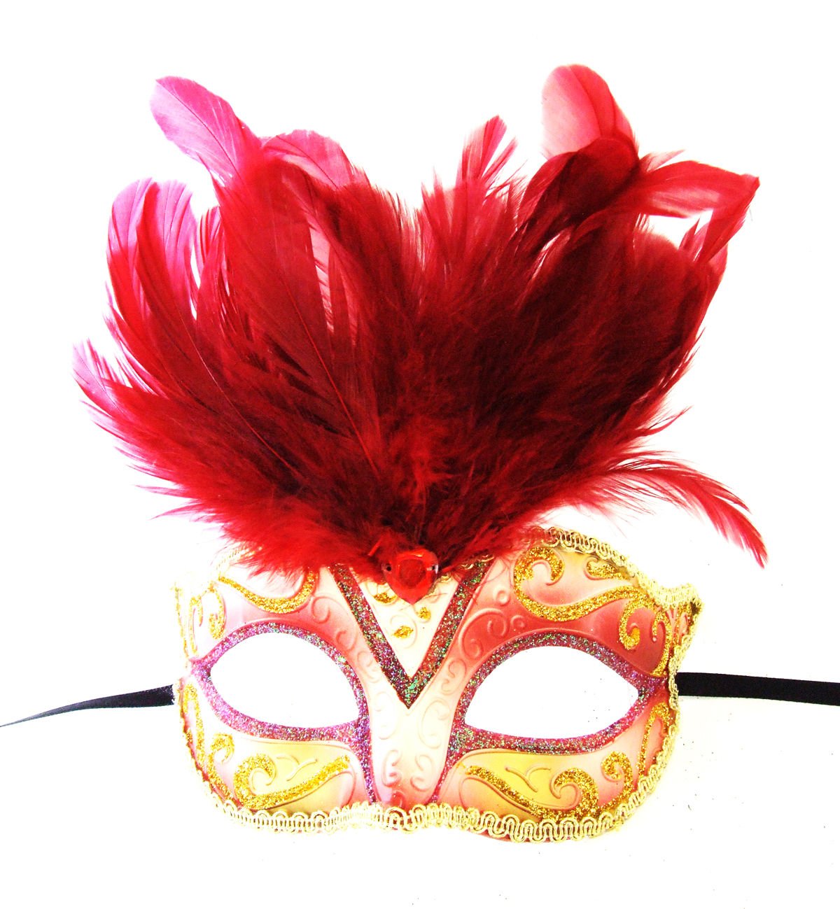 Saigon Red Mask Costume Prom Mardi Gras New Orleans Halloween Masquerade