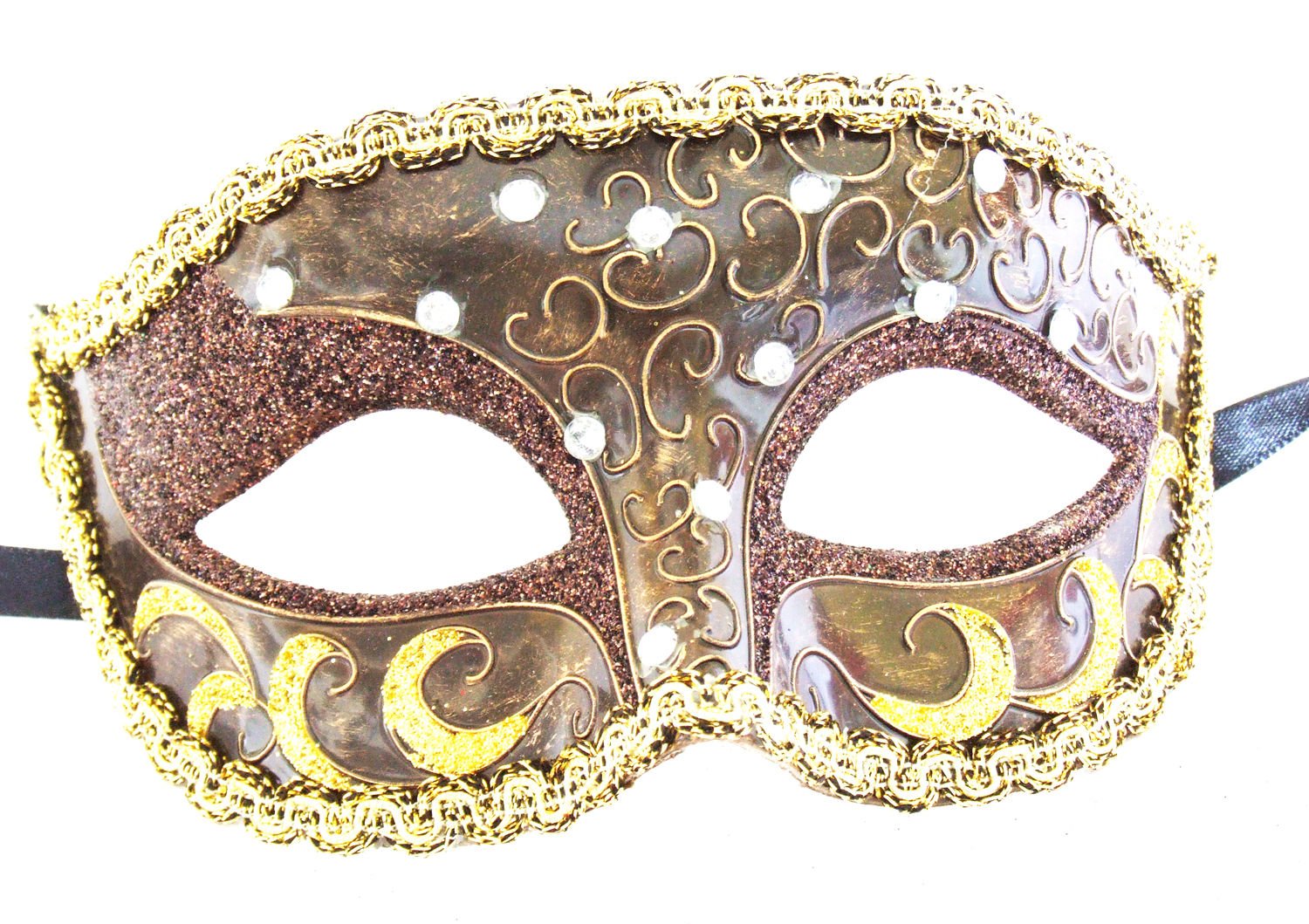 CRESCENT Mask CHOCOLATE Halloween Venetian Mardi Gras Prom Party Masquerade