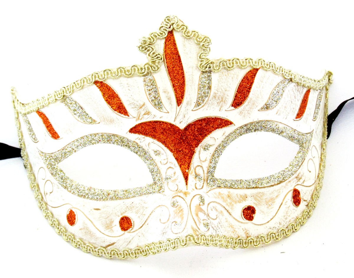 Venetian Eye Mask Orange Halloween Costume Prom Party Mardi Gras New ...