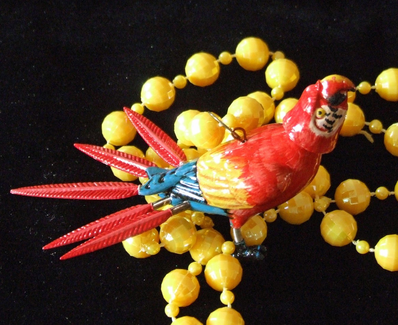Bobble Head Parrot Luau Bead Necklace New Orleans Mardi Gras Beads ...