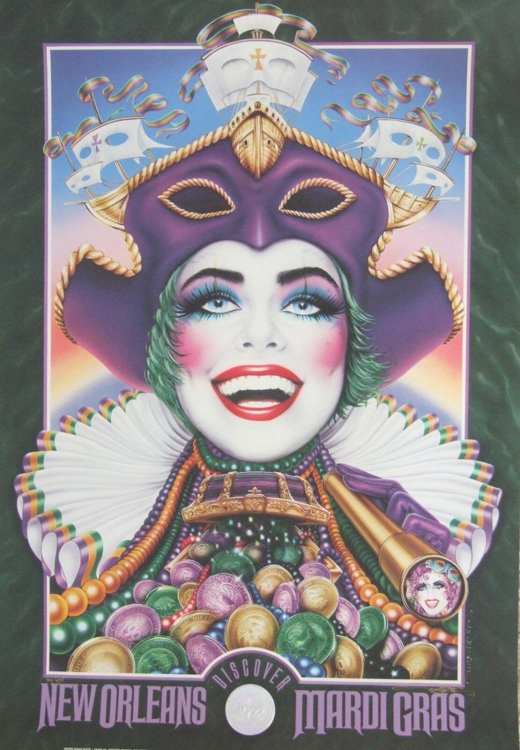 1992 Andrea Mistretta Discover Signed & Numbered Mardi Gras Art Print ...