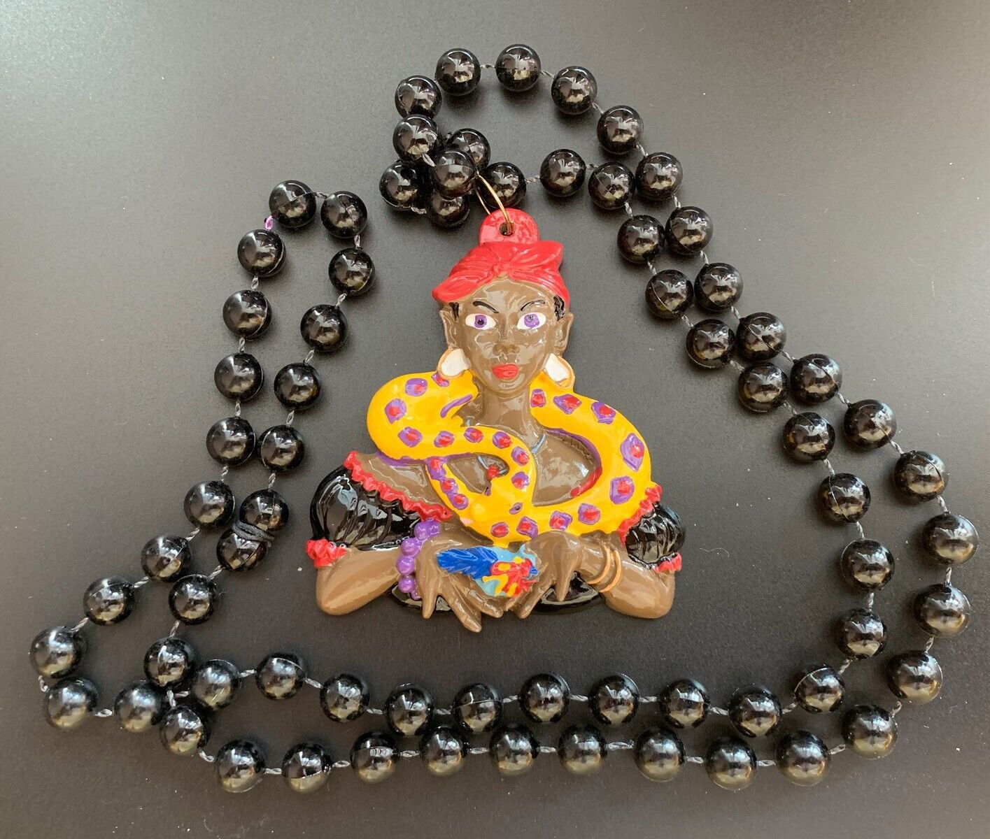 Voodoo Queen Marie Laveau New Orleans Mardi Gras Bead Snake Charm Magic ...