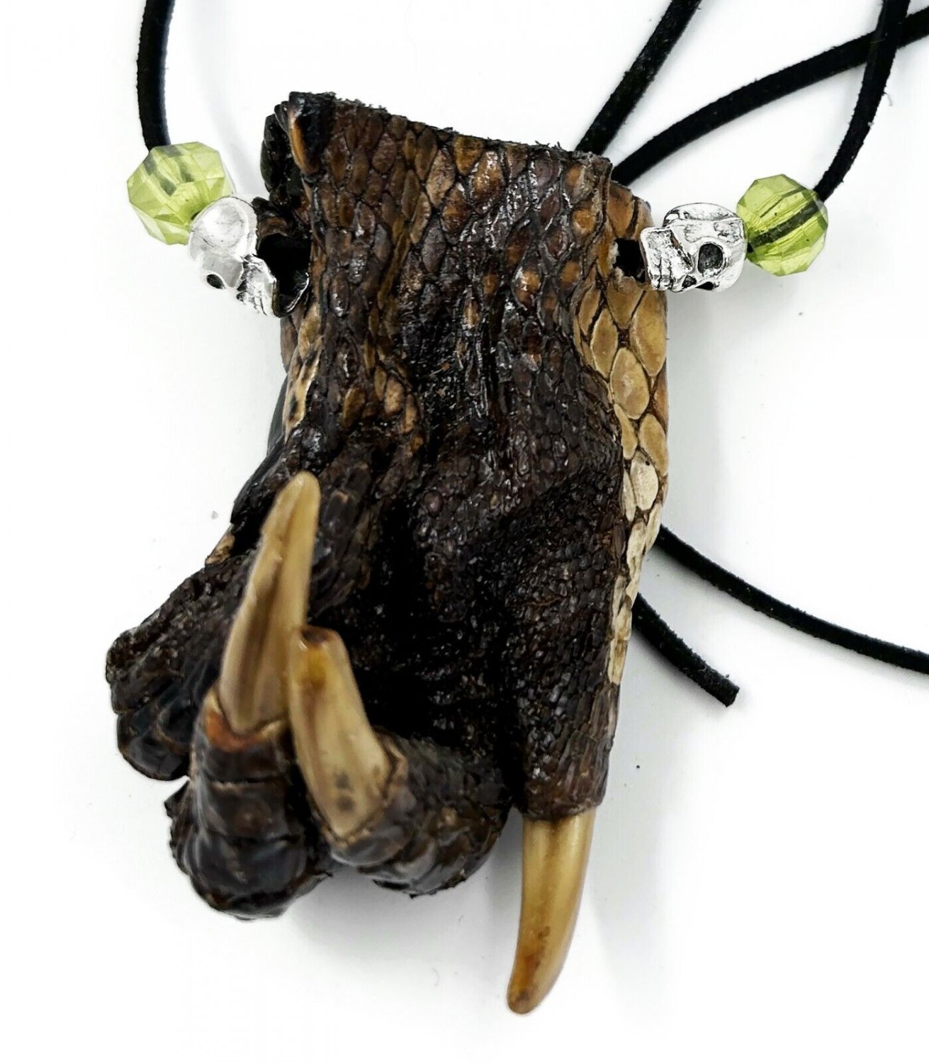 Voodoo Alligator Foot Silver Skull Necklace New Orleans Louisiana Magic ...