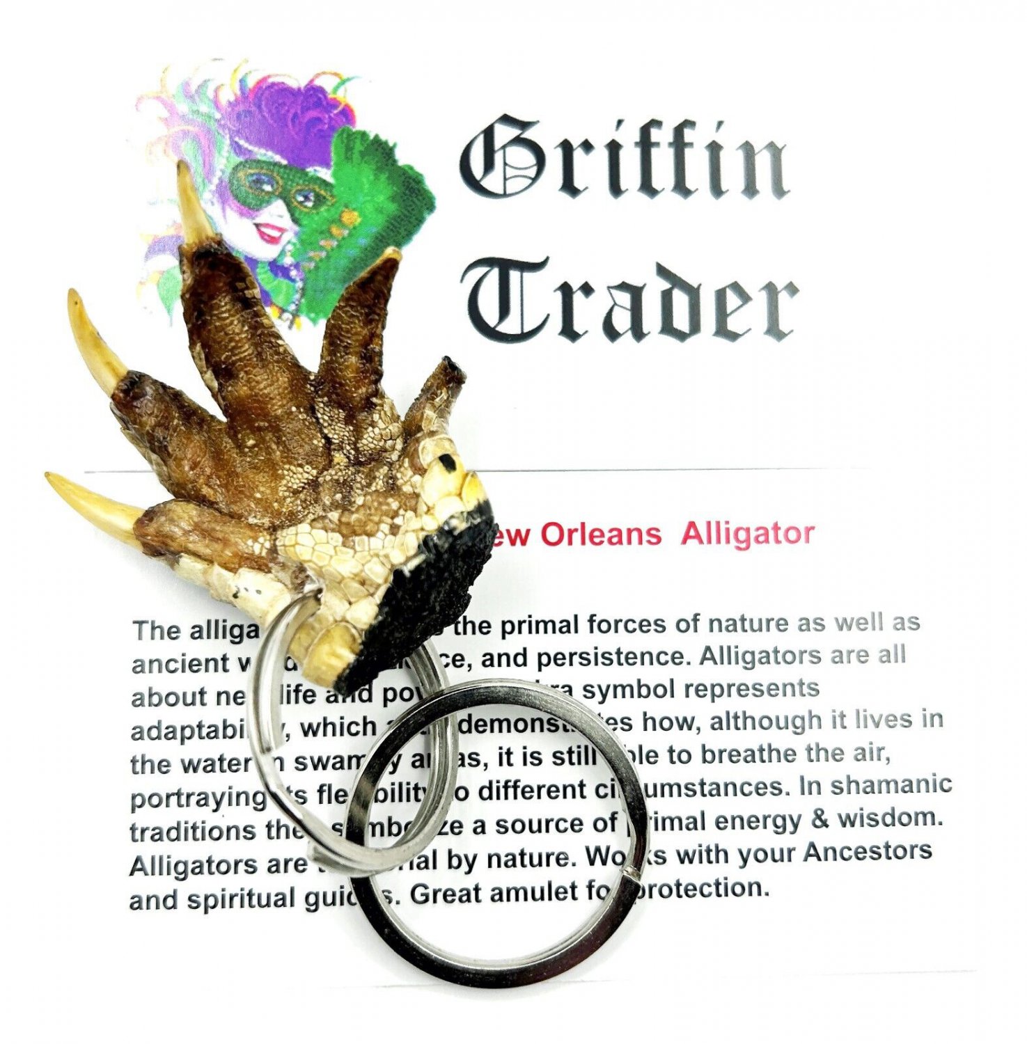 Alligator Claw Foot Paw Key Ring Gator Swamp Magic Voodoo New Orleans ...