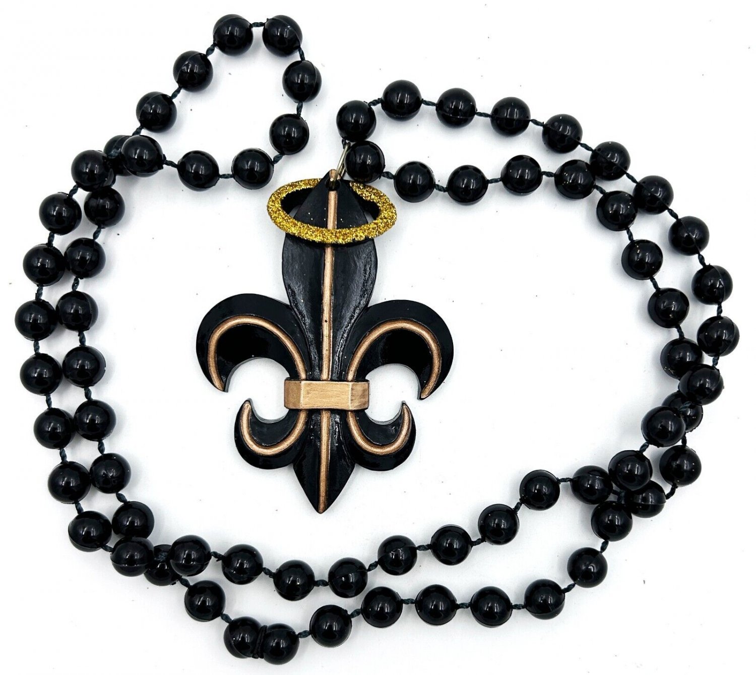 Fleur de Lis New Orleans Mardi Gras Beads Louisiana Saints Halo Bless ...