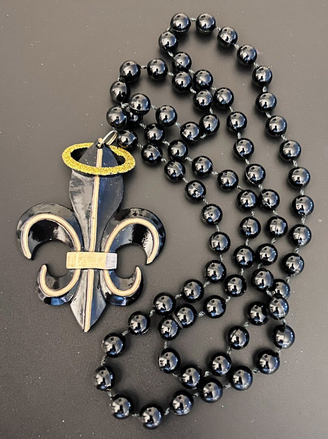 Fleur de Lis New Orleans Mardi Gras Beads Louisiana Saints Halo Bless ...