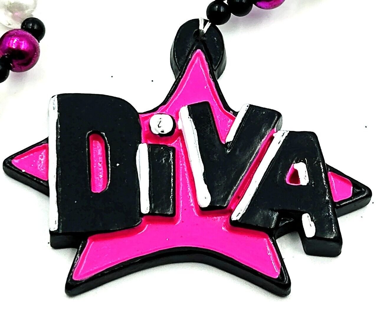 Diva Necklace New Orleans Mardi Gras Bead Necklace Spring Break Cajun ...