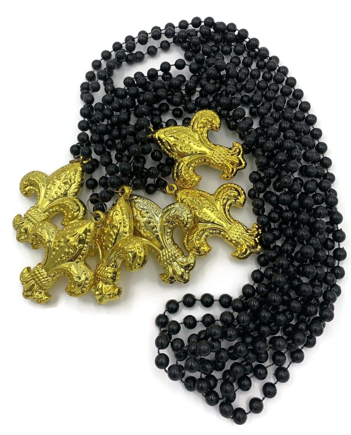 Fleur de Lis Six Pack (6) Mardi Gras Bead Necklaces Spring Break Cajun ...