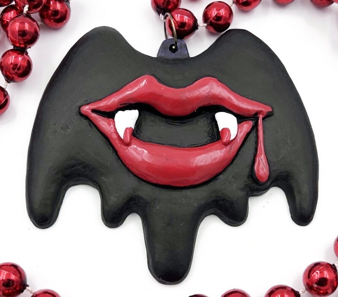 Vampire Blood Fangs Bat Halloween New Orleans Beads Carnival Party Bead ...