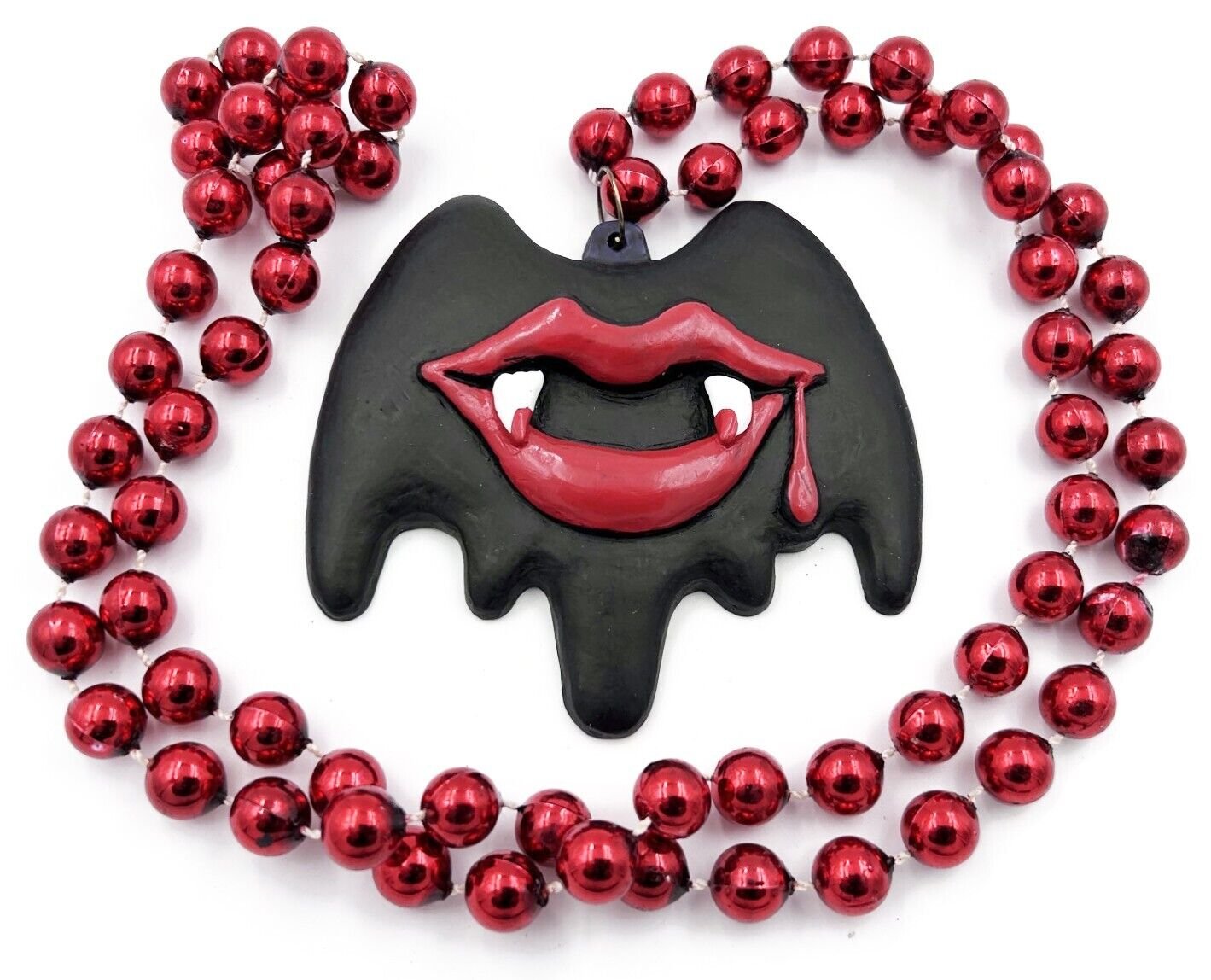 Vampire Blood Fangs Bat Halloween New Orleans Beads Carnival Party Bead ...