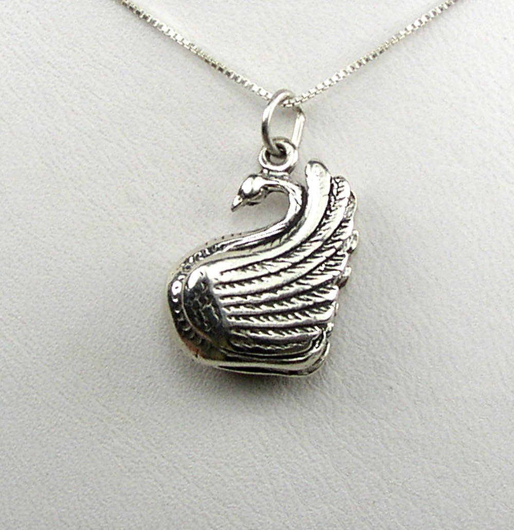 Sterling Silver Swan Pendant and chain Necklace