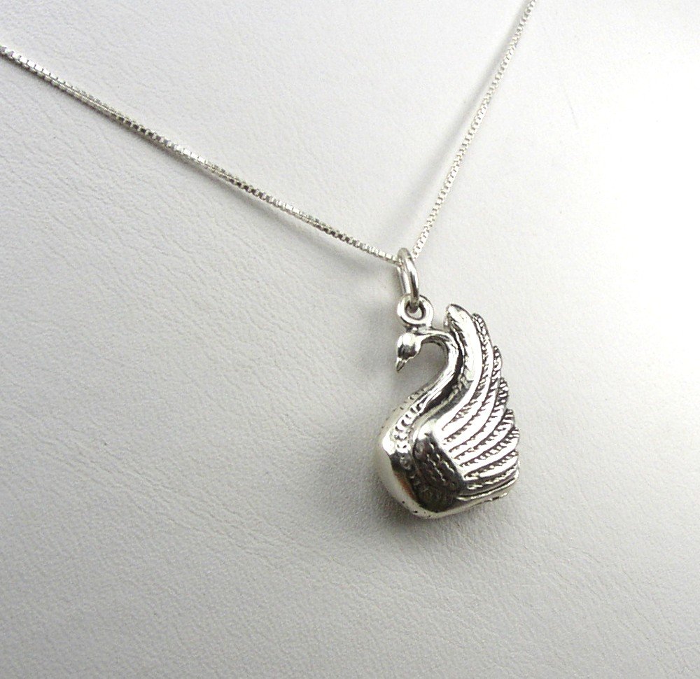 Sterling Silver Swan Pendant and chain Necklace