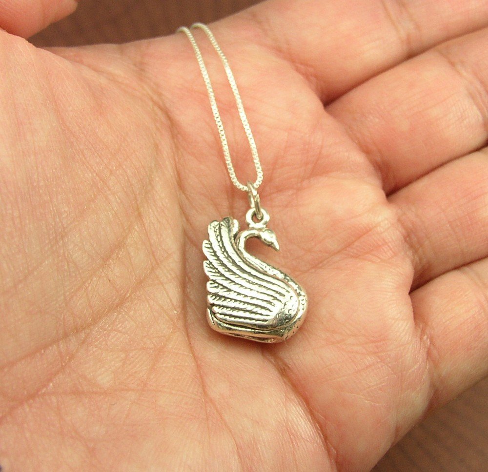 Sterling Silver Swan Pendant and chain Necklace