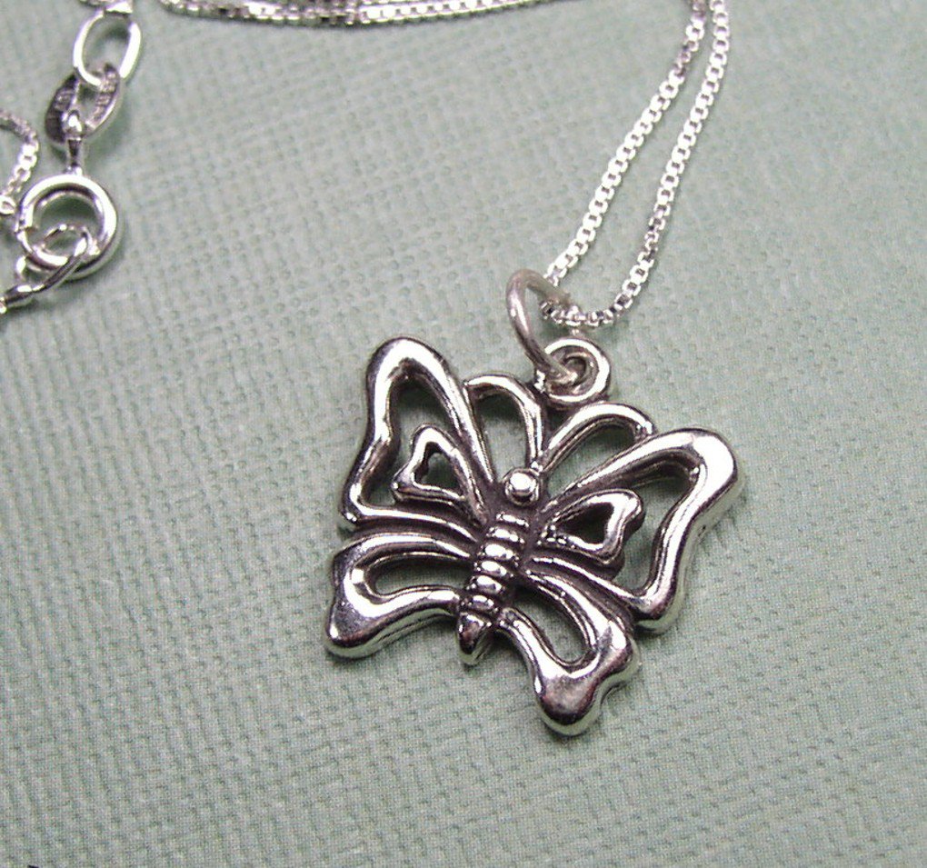 Sterling Silver Butterfly Pendant and Chain