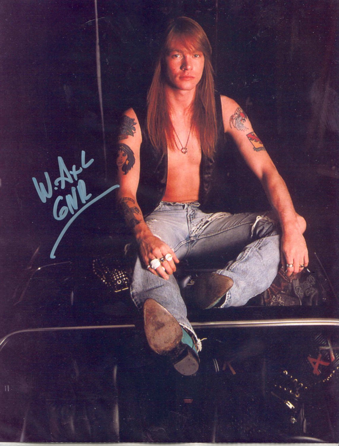 AXL ROSE - LEAD SINGER OF GUNS N' ROSES BAND - HAND SIGNED AUTOGRAPHED ...