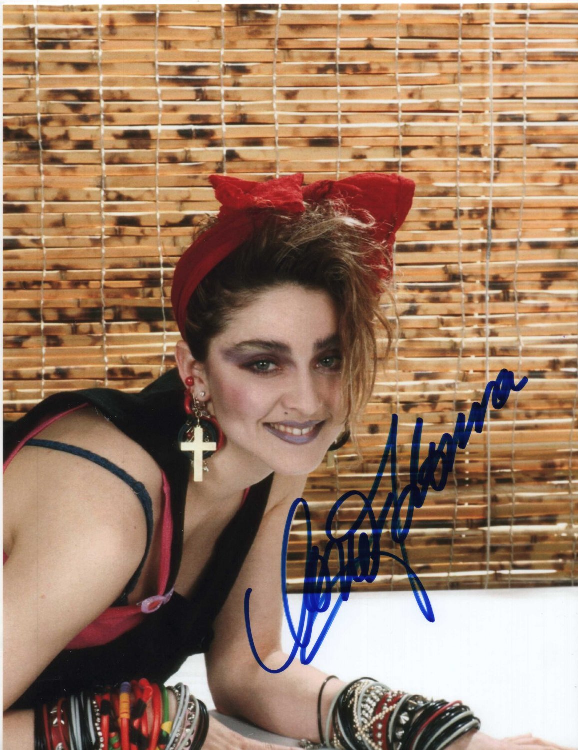 MADONNA - STUNNING EARLY POSE - HAND SIGNED AUTOGRAPHED PHOTO WITH COA