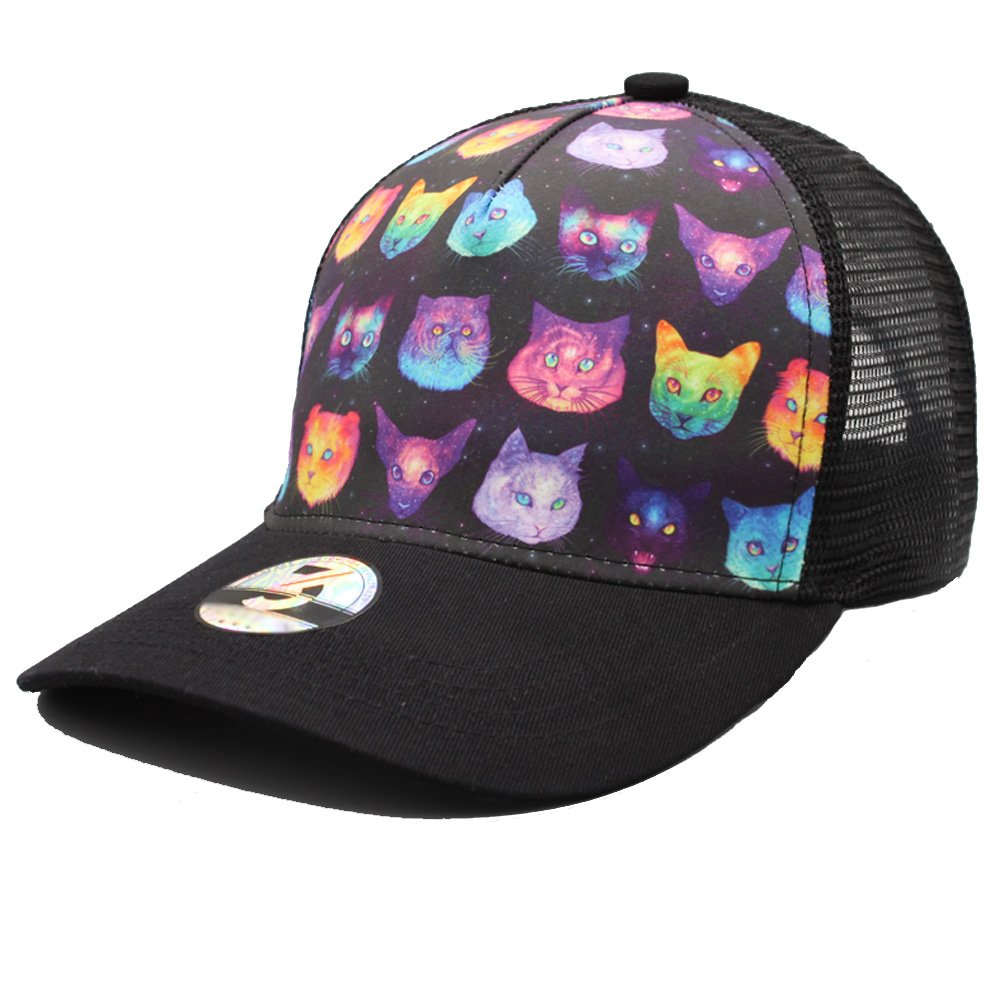Unisex Cute Cat Dad Hat Mesh Trucker Hats Baseball Cap Adjustable