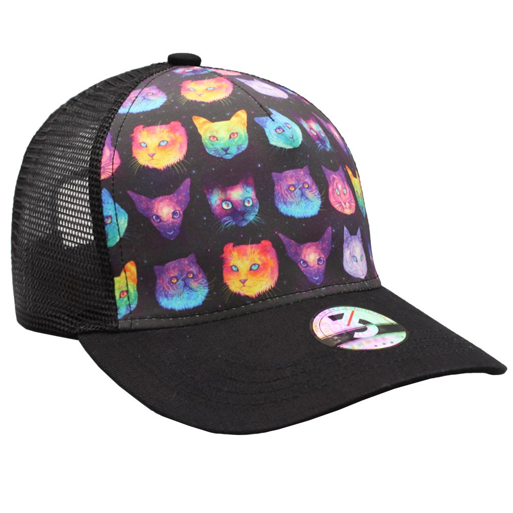 Unisex Cute Cat Dad Hat Mesh Trucker Hats Baseball Cap Adjustable