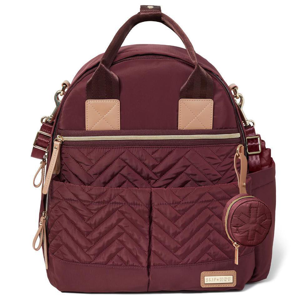Skip Hop Suite 6 Piece Backpack Diaper Bag Set - Merlot