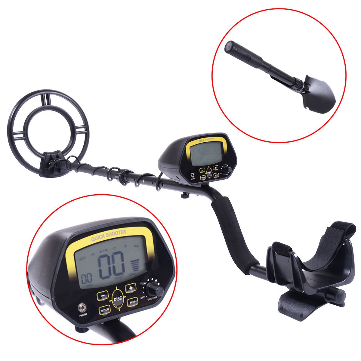 LCD Metal Detector Kit Sensitive Search Treasure Hunter w/Shovel ...