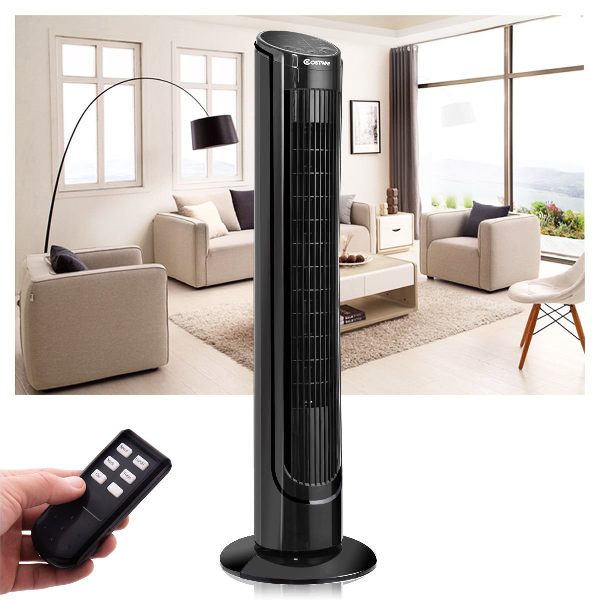 Costway 40"" LCD Tower Fan Digital Control Oscillating Cooling Bladeless