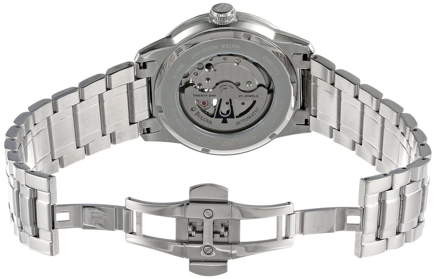 Bulova BVA Series Men's 96A118 Automatic Exhibition Caseback 42mm Bracelet Watch