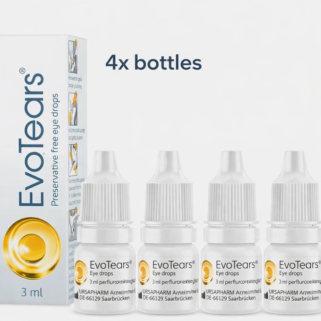 4x EvoTears eye drops, 3ml treatment of dry eyes