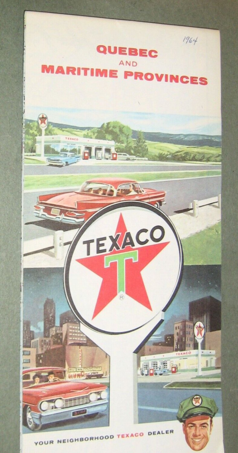 Vintage 1963 Texaco Road Map,Quebec & Maritime Provinces,Canada,Prince ...