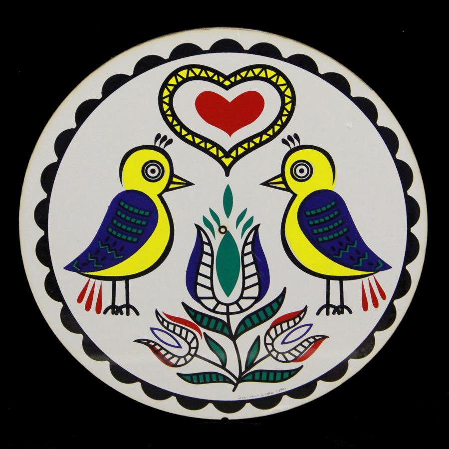 Double Good Luck Distelfink Bird 8" Barn Hex Sign German Amish Folk Art