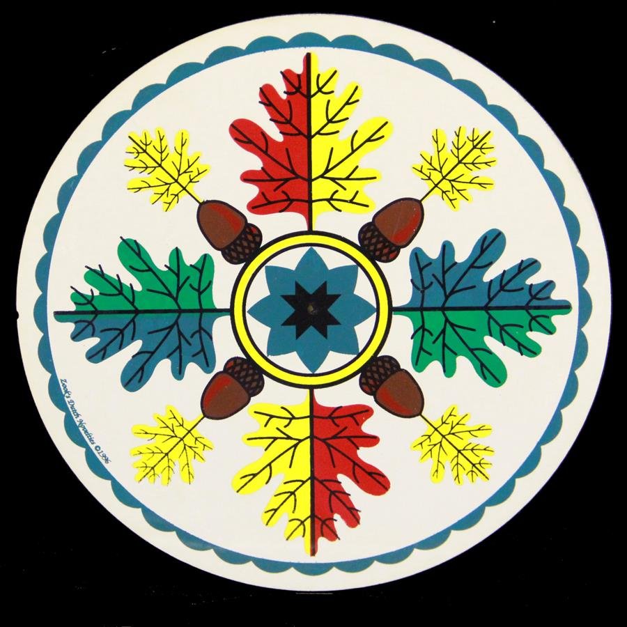 Oak Leaf Acorn Health Strength 8" Barn Hex Sign German Amish Folk Art