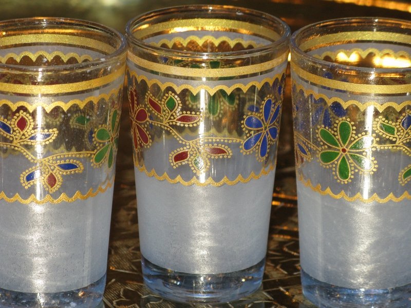 Moroccan tea glasses-Moroccan tea glass- Moroccan serving tea-Moroccan ...
