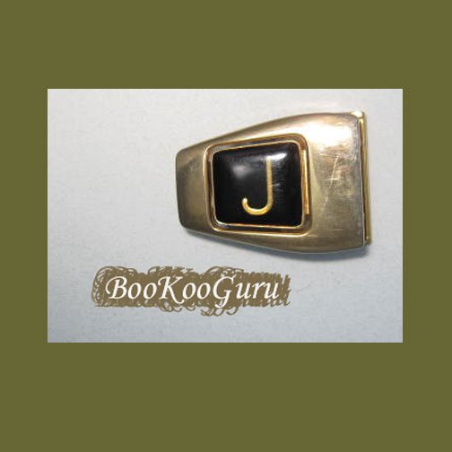 Removable Belt Buckle, Snap On Style, Letter "J", BooKooGuru, Vintage ...