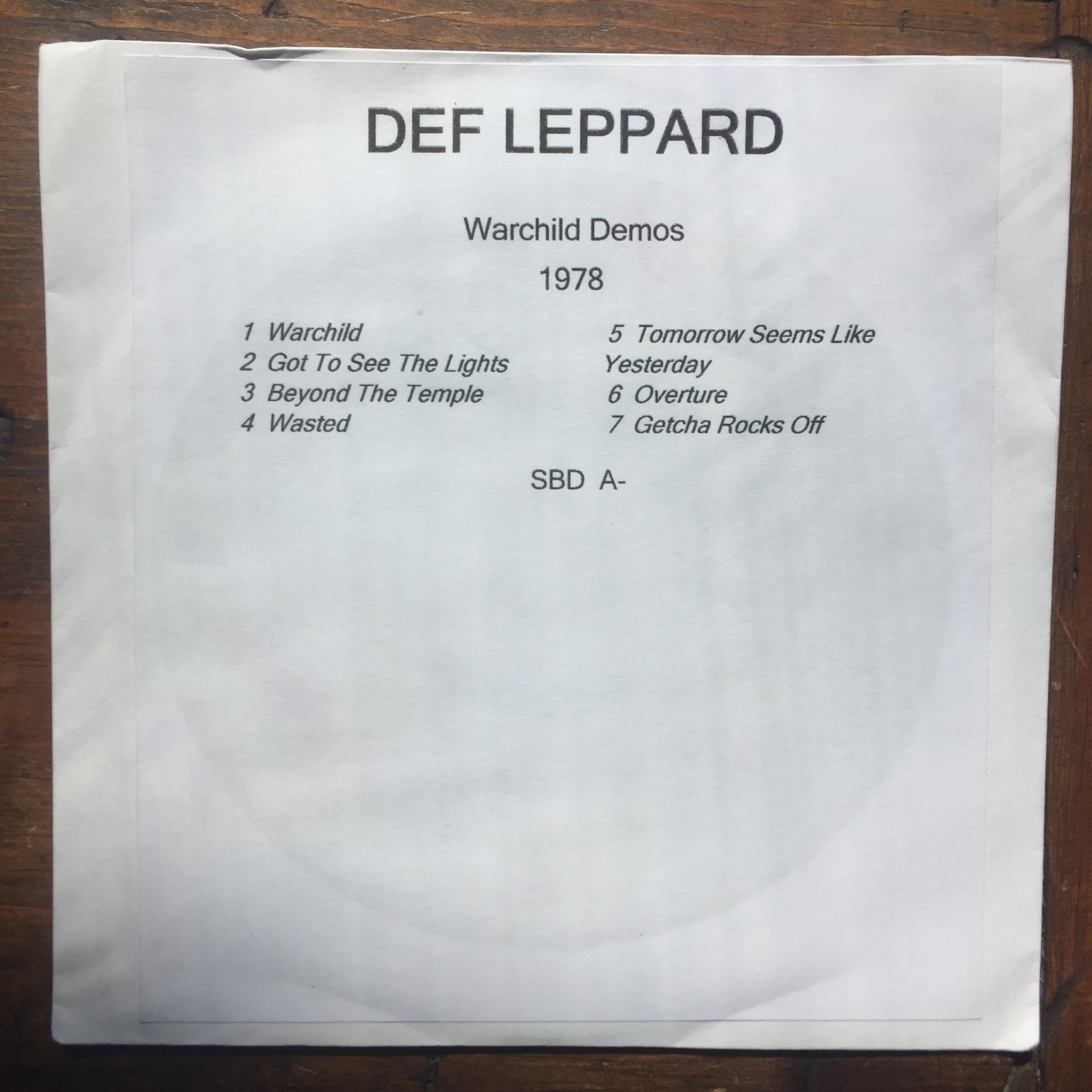 Def Leppard 1978 War Child Demo