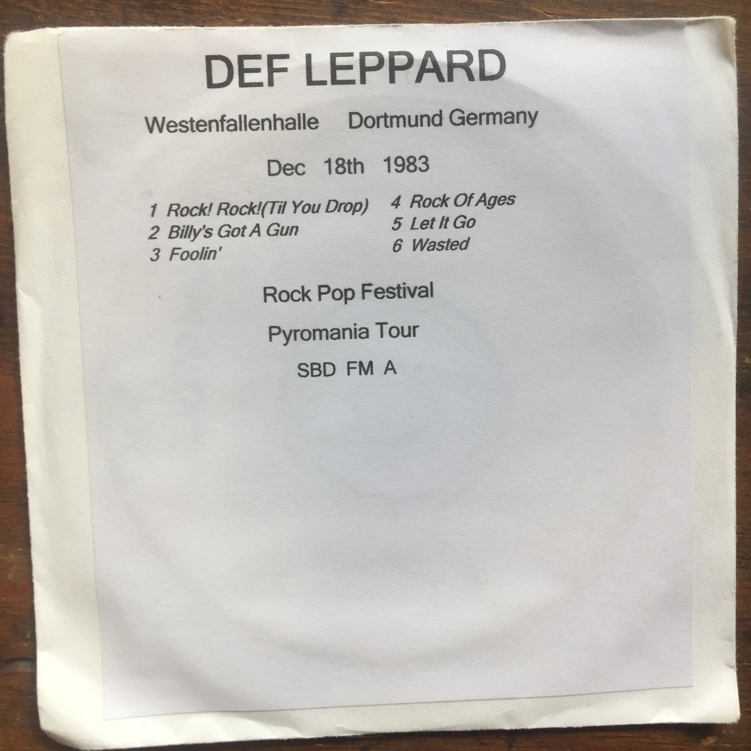 Def Leppard CD live in Dortmund Germany 1983 Pyromania Tour