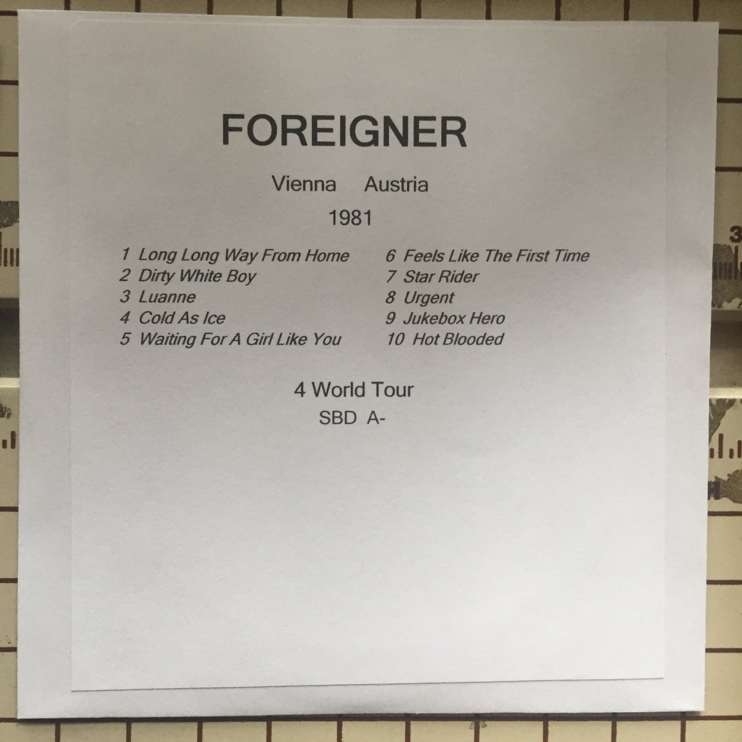 Foreigner cd Vienna Austria 1981 4 tour