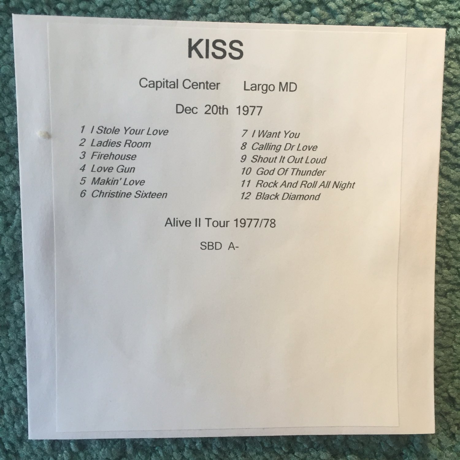 KISS cd Largo MD 1977 Alive II tour