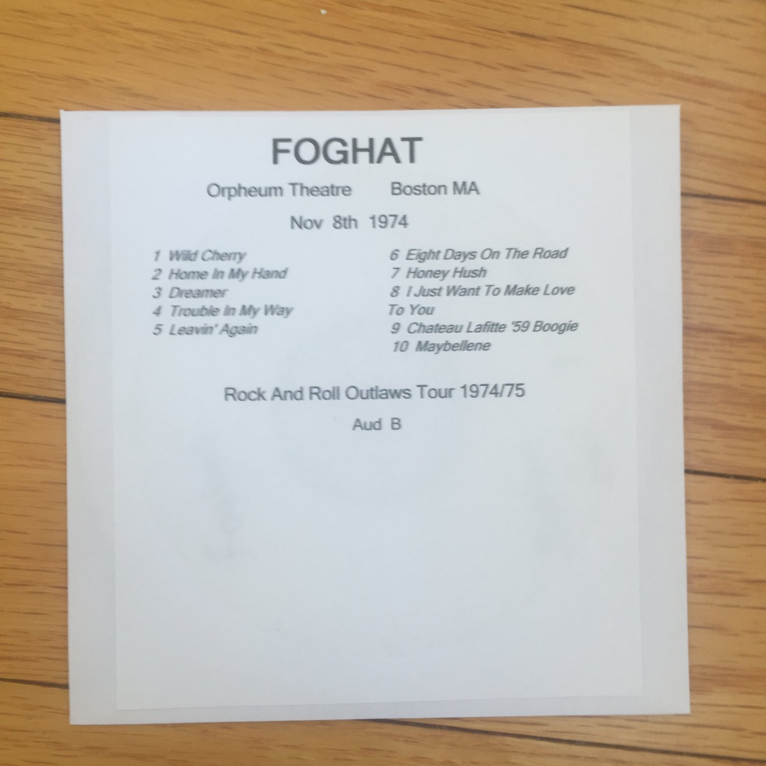 Foghat cd Boston 1972 Rock And Roll Outlaws tour