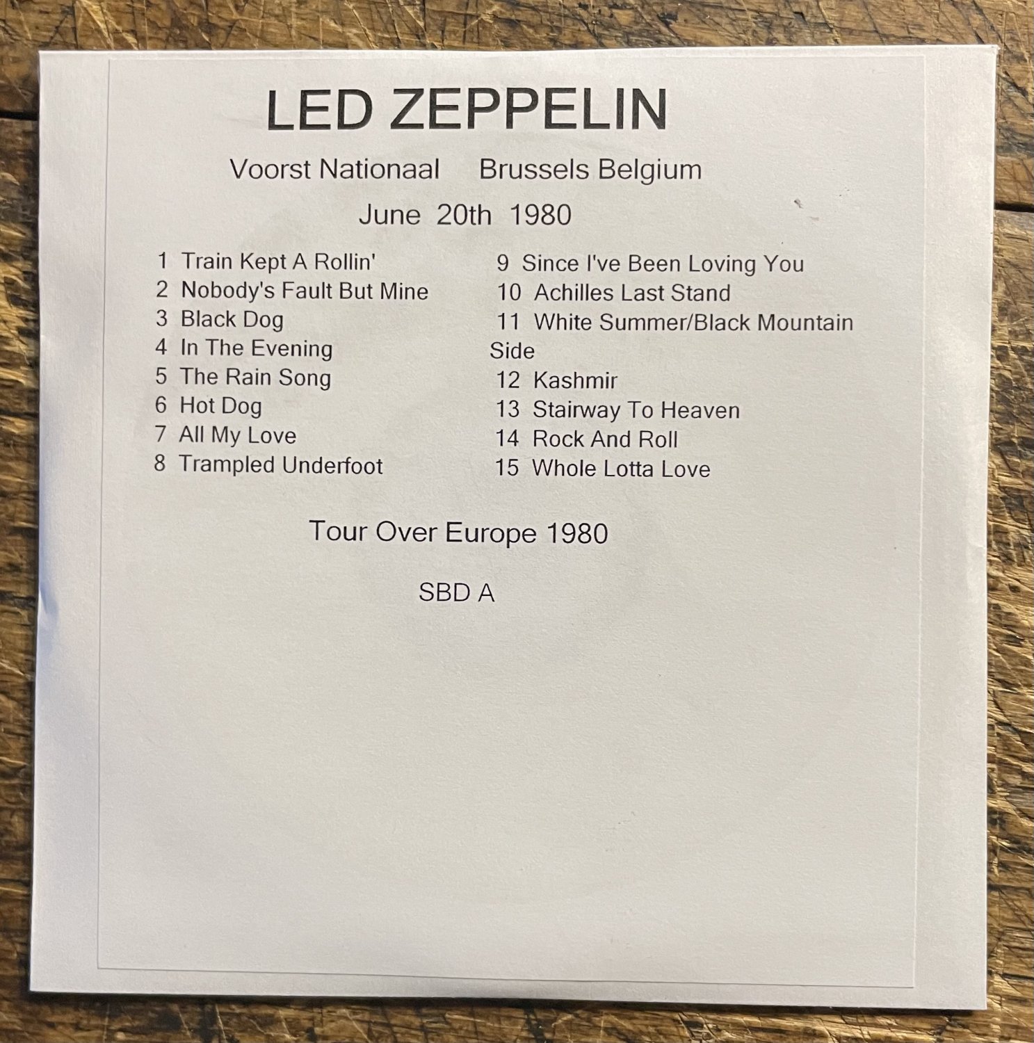 Led Zeppelin 2 cd Brussels Belgium 1980 Tour Over Europe
