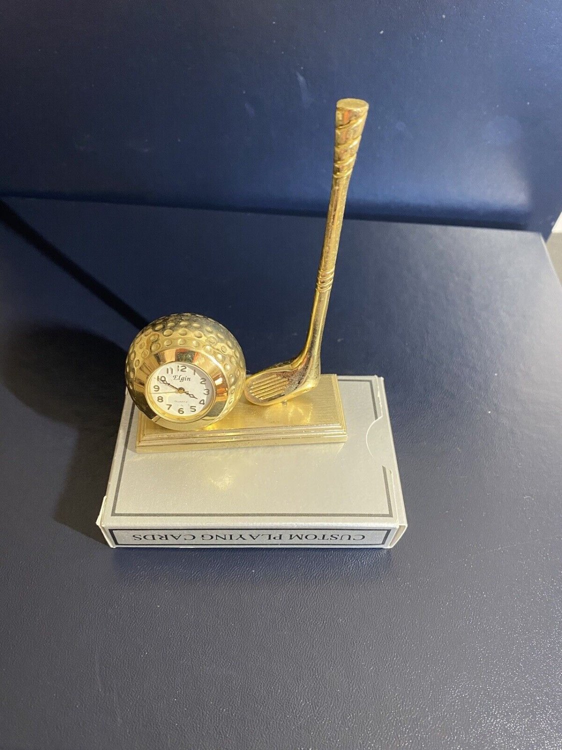 Elgin Vintage Mini Clock Golf Ball And Club