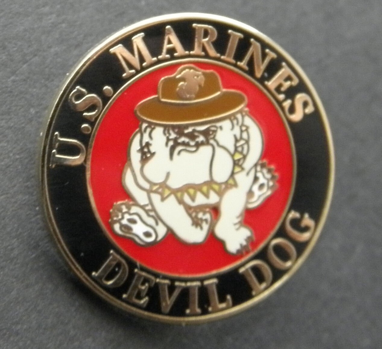 US MARINE CORPS USMC MARINES DEVIL DOG LAPEL PIN BADGE 1 INCH