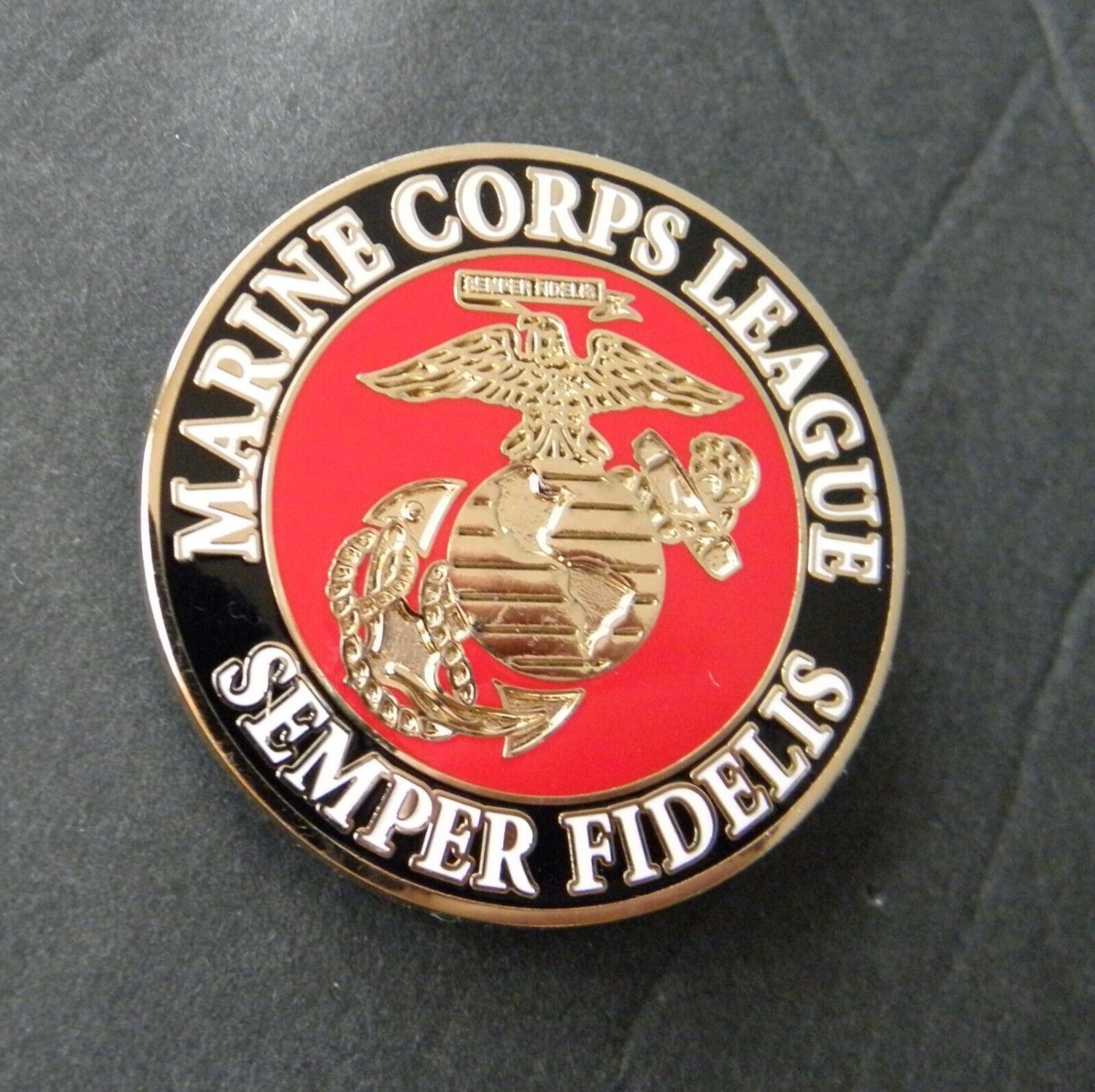 US MARINE CORPS LEAGUE USMC MARINES SEMPER FIDELIS LAPEL PIN BADGE 1.5 ...