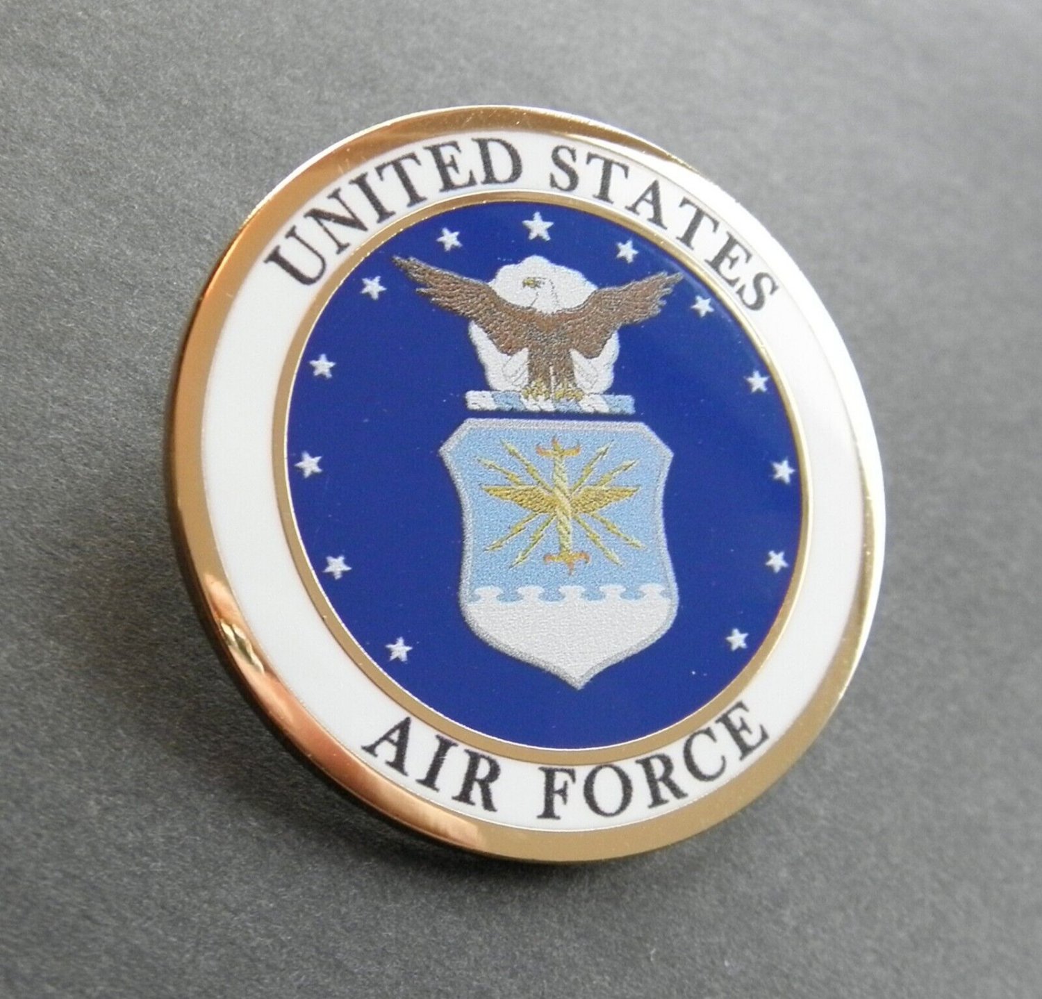 US AIR FORCE USAF REGULAR EMBLEM LAPEL PIN BADGE 1 INCH
