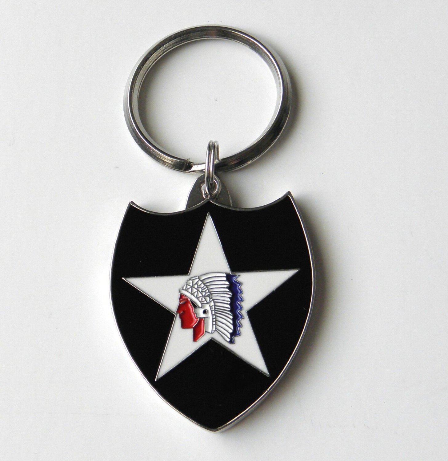 US ARMY 2nd INFANTRY DIVISION ENAMEL KEY RING CHAIN KEYRING KEYCHAIN1.5 ...