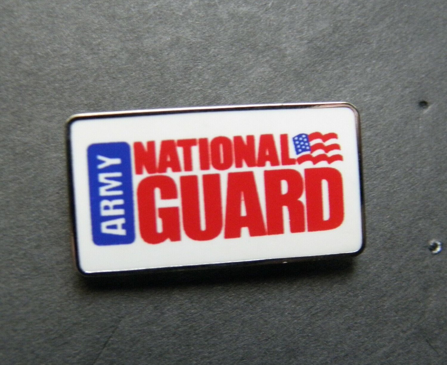 US Army National Guard Rectangle Lapel Pin Badge 1.25 x 1/2 inches